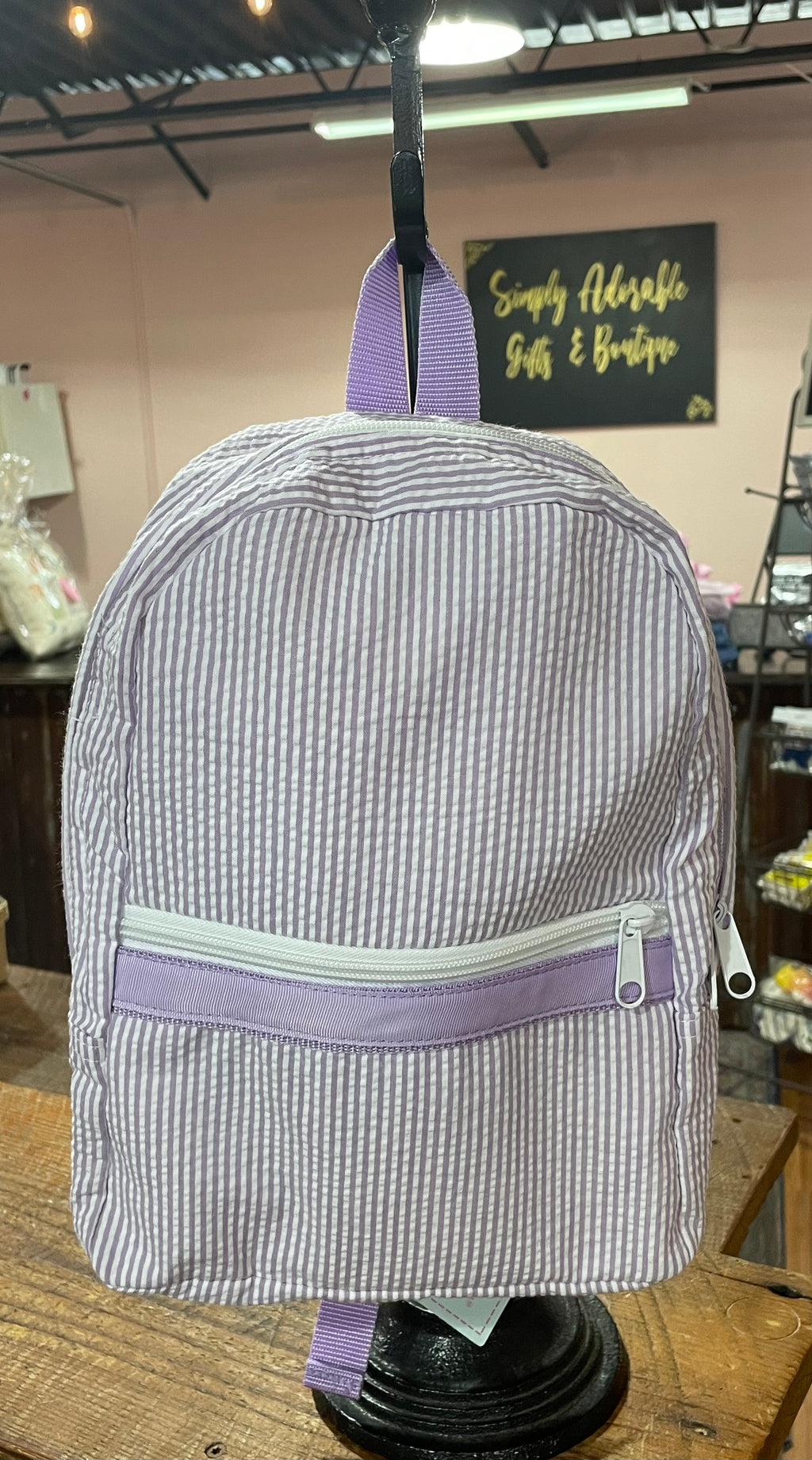 Oh Mint Small (Toddler) Backpack - Lilac Seersucker – Lakely Claire ...